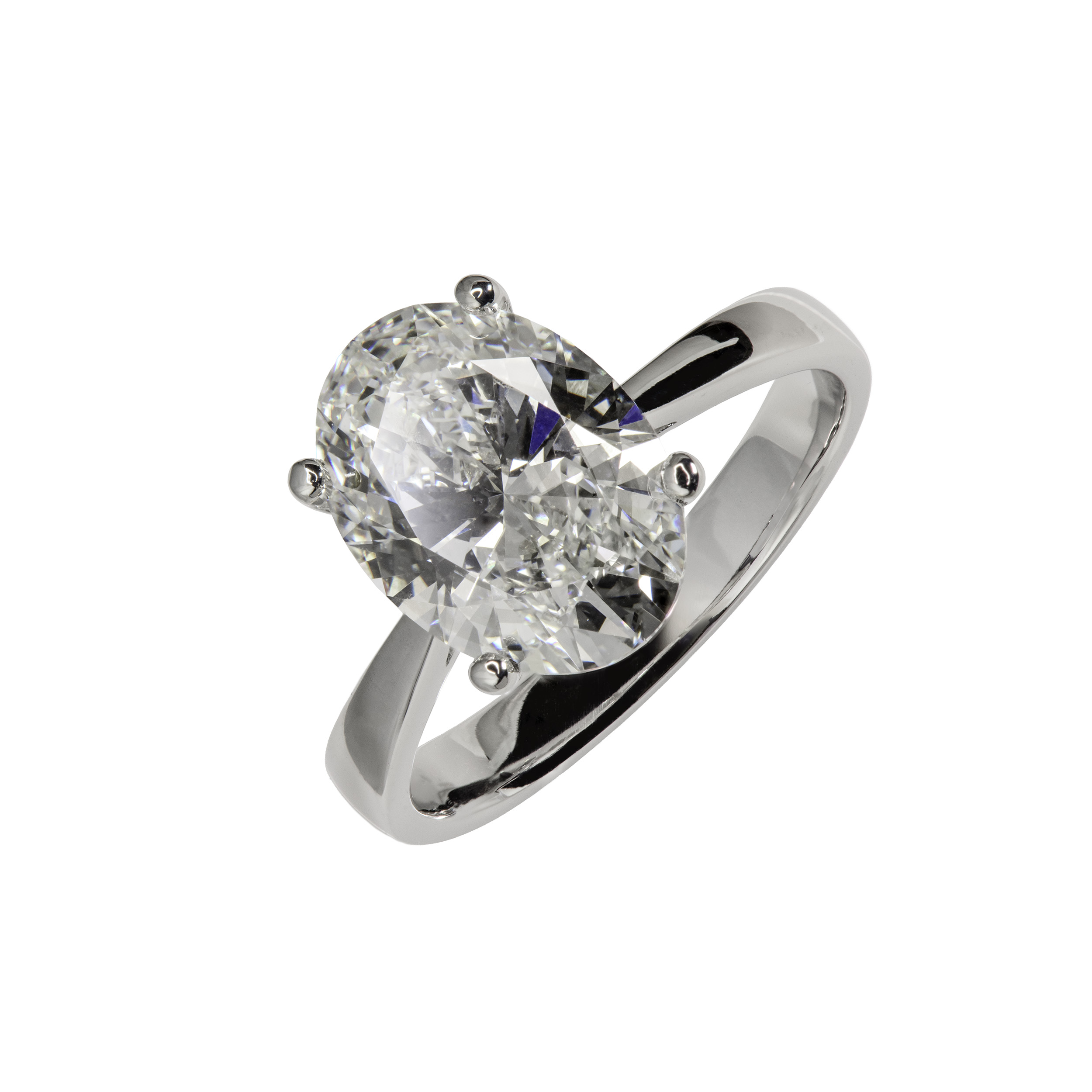 Lab Grown Oval Diamond Solitaire Ring 3.03cts | Rebecca's Jewellers