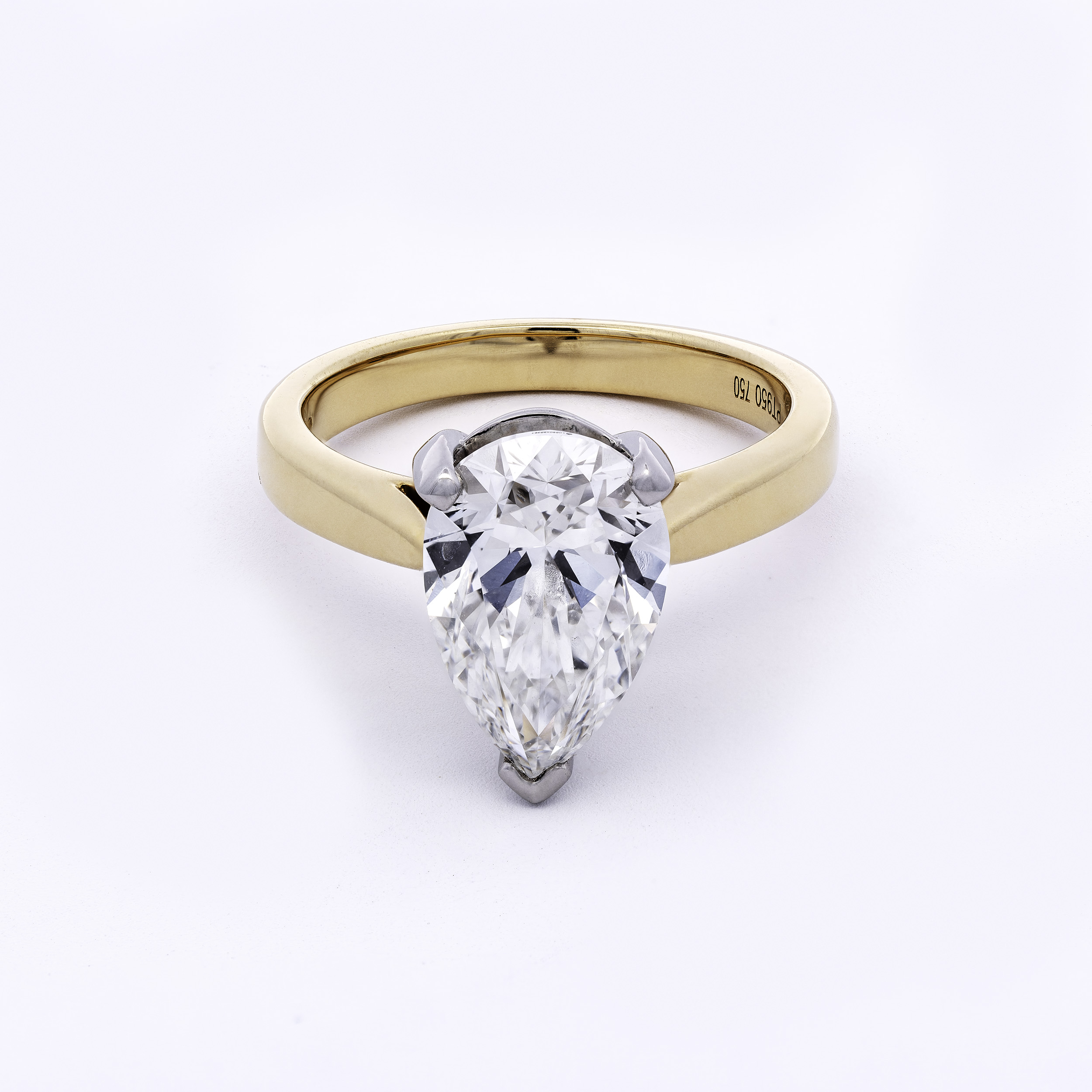 Pearshape Lab Grown Diamond Solitaire Ring 3.03cts (#RI0023LG ...